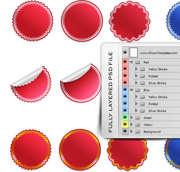 36 Sticker Templates Ultimate PSD Pack New Free PSD Files