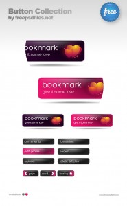 11 PSD Glossy Button Templates - Free PSD Files