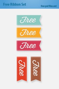 5 PSD Ribbon Templates - Free PSD Files