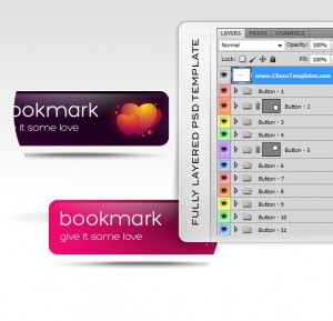11 PSD Glossy Button Templates - Free PSD Files