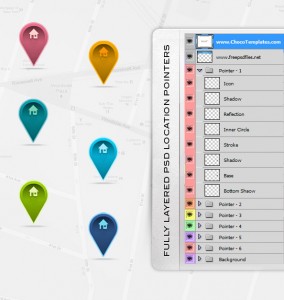 Map Pointers PSD - Free PSD Files