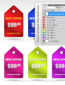 Shiny Price Badge PSD Templates - Free PSD Files