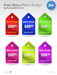 Shiny Price Badge PSD Templates - Free PSD Files