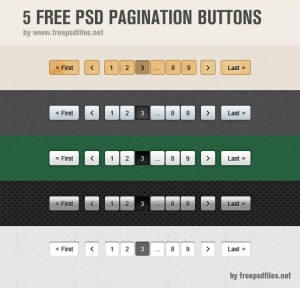 Pagination PSD Buttons in 5 Styles - Free PSD Files