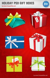 Holiday PSD Gift Boxes - Free PSD Files