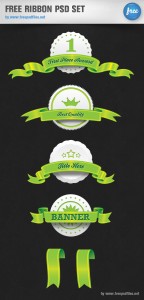 Free Ribbon PSD Set - Free PSD Files