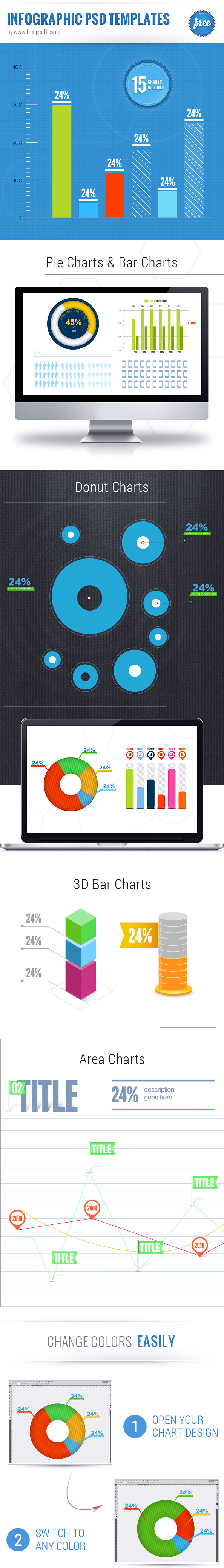 Infographic PSD Templates Preview - Free PSD Files