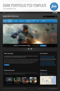 Dark Portfolio PSD Template - Free PSD Files