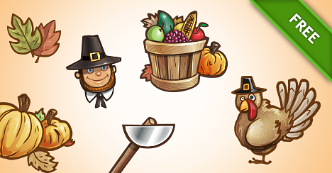 Free PSD Thanksgiving Day Set 2 - Free PSD Files