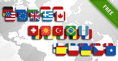Free PSD Flags Icon Set - Free PSD Files