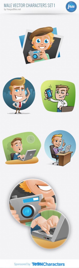 Male Vector Characters Set 1 - Free PSD Files
