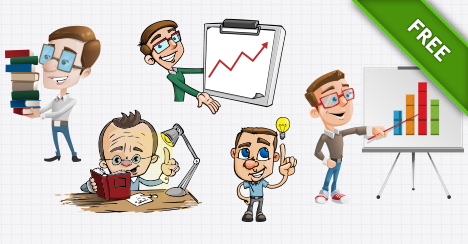 Male Vector Characters Set 2 - Free PSD Files