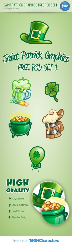 Saint Patrick Graphics Free PSD Set 1 - Free PSD Files