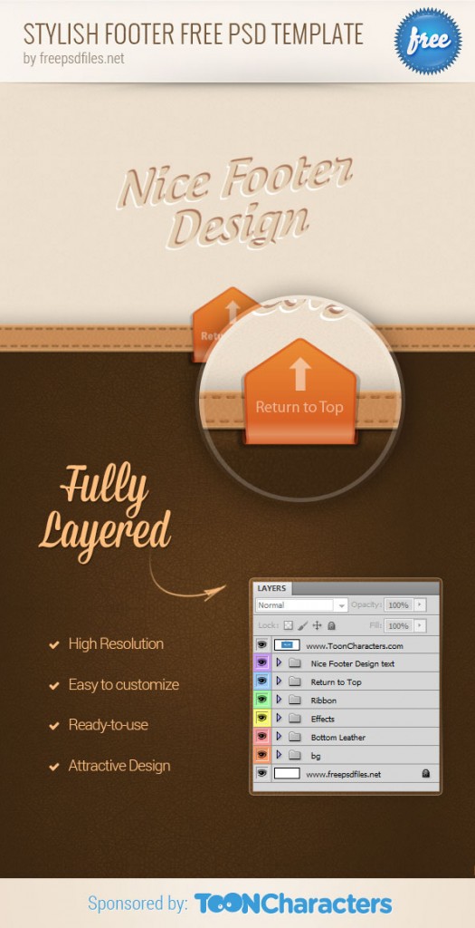 Stylish Footer Free PSD Template - Free PSD Files