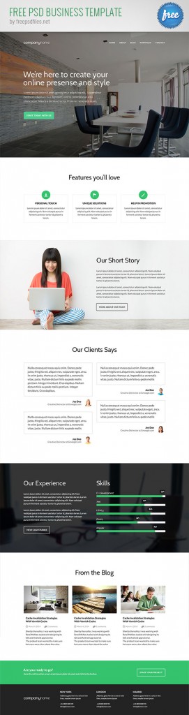 Free PSD Business Website Template