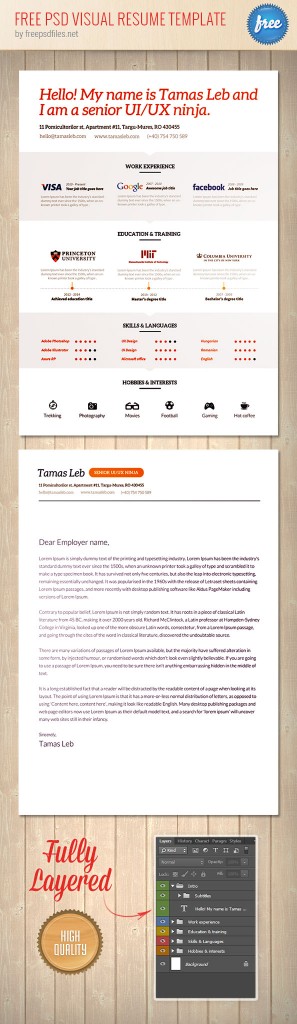 Free PSD Visual Resume Template - Free PSD Files