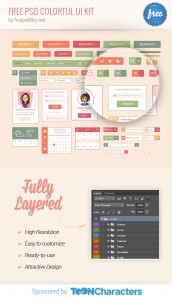 Free PSD Colorful UI Kit - Free PSD Files