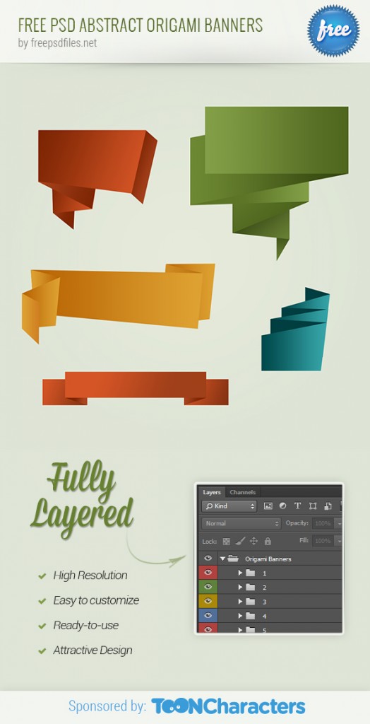 Free PSD Abstract Origami Banners - Free PSD Files
