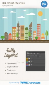 Free PSD Flat City Design - Free PSD Files