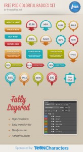 Free PSD Colorful Badges Set - Free PSD Files
