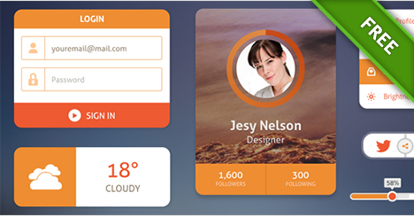 Free PSD Clean UI Components - Free PSD Files