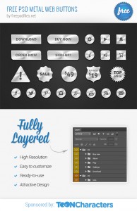 Free PSD Metal Web Buttons - Free PSD Files