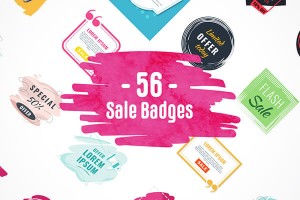 Free PSD Colorful Badges Set - Free PSD Files
