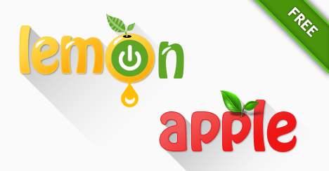 Free Apple and Lemon Logo Templates - Free PSD Files