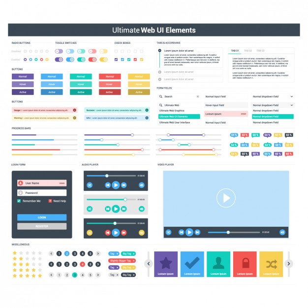 Web elements set 1057 409 Free PSD Files