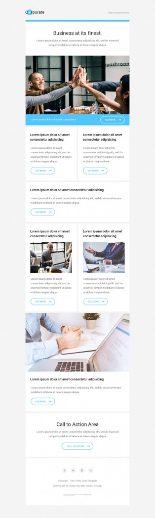 Corporate - Free HTML Email Template - Free PSD Files