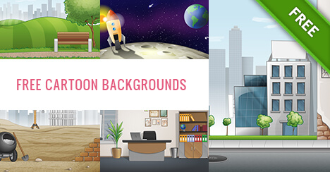 Free Cartoon Backgrounds Set - Free PSD Files